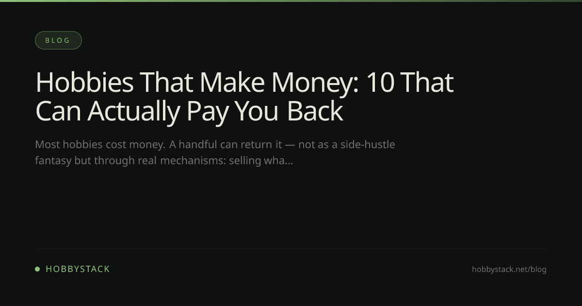 Hobbies That Make Money: 10 That Can Actually Pay You Back | HobbyStack